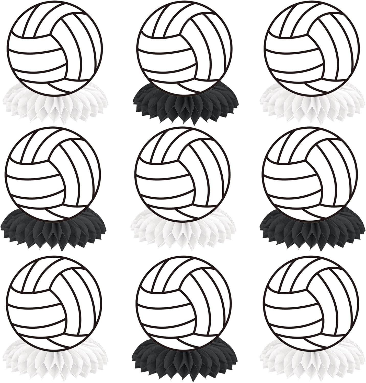 9pcs Volleyball Theme Honeycomb Centerpieces Volleyball Birthday Party ...