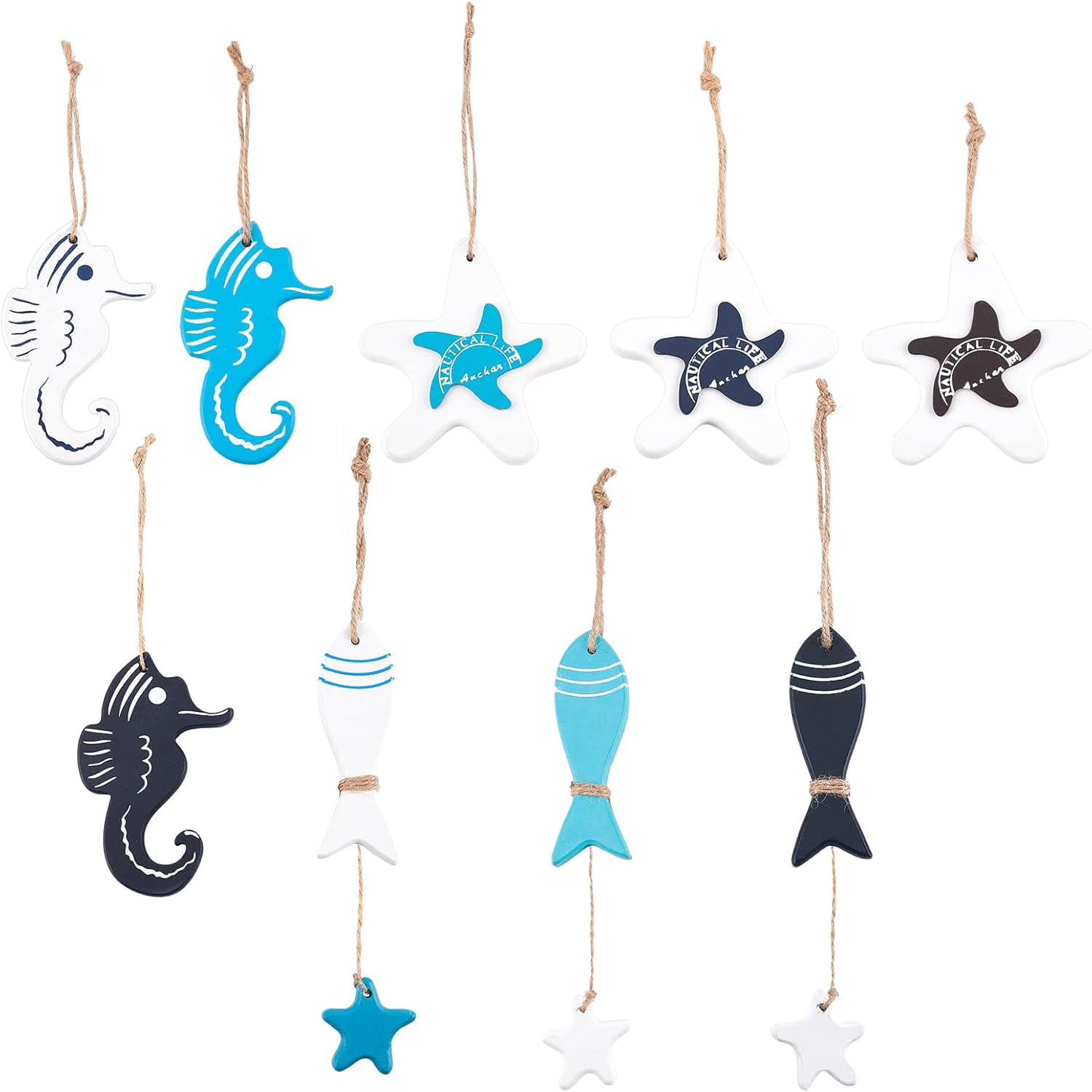 9pcs Wall Hanging Decorations Marine Ornament Kit Seafish Fish Sea ...