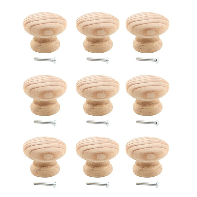 9pcs Wooden Cabinet Knobs Simple Round Dresser Handles Drawer Pulls (Wood Color) - Walmart.com