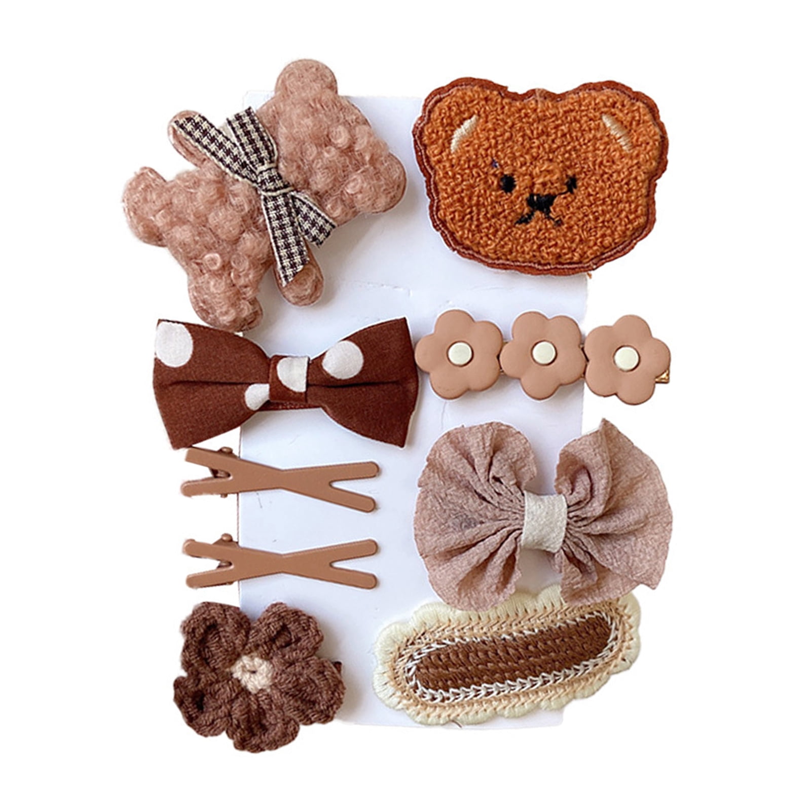 9pcs/set Kid Hair Clip set Girl Hair Clip Set Bow Barrettes Bear Hair ...