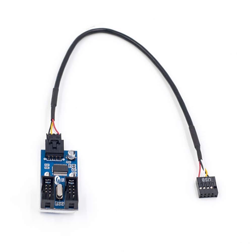 9pin USB Header Male 1 to 2 Female Extension Cable Card Motherboard 9 ...
