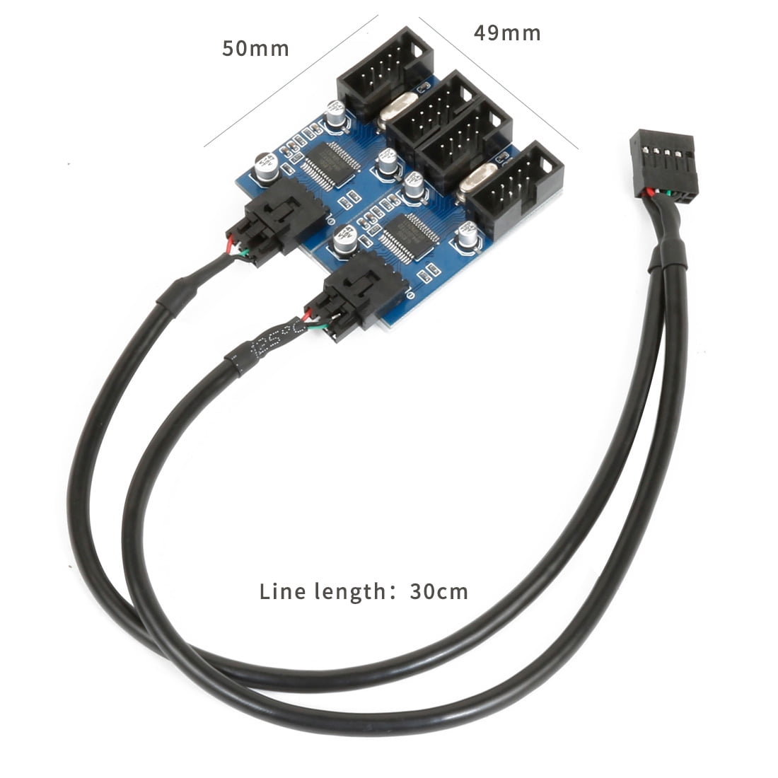 9pin USB header Male 1 to 2/4 Female Extension Cable Card Desktop 9-Pin ...