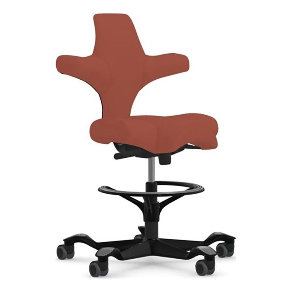 9to5 Seating Capisco 44" Fabric Office Chair w/ Foot Ring in Saddle ...
