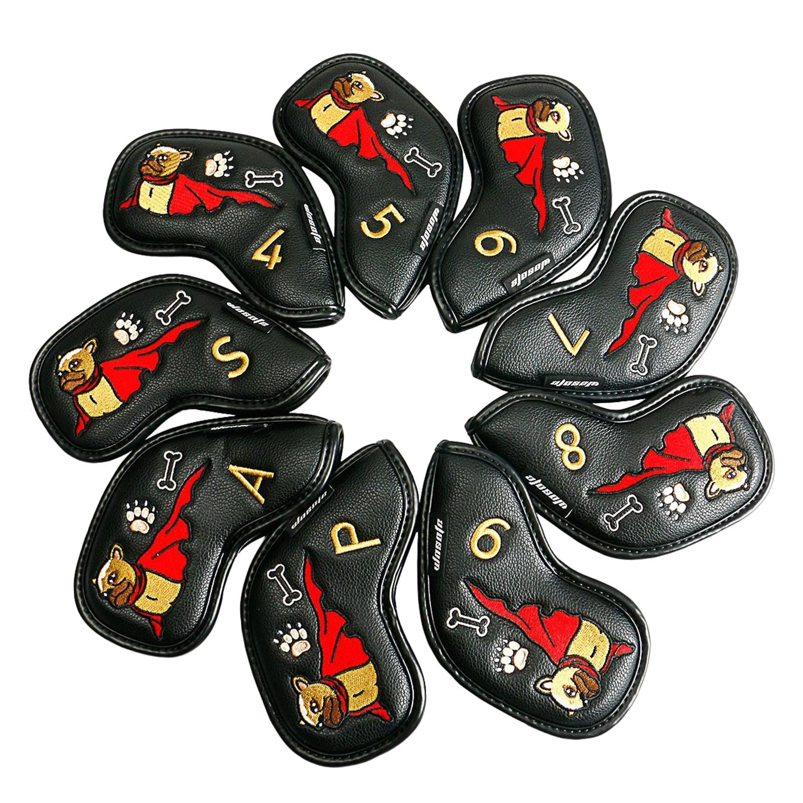 9x Golf Iron Headcover Club Head Cover 4-9 P A S Head Protector Outdoor ...