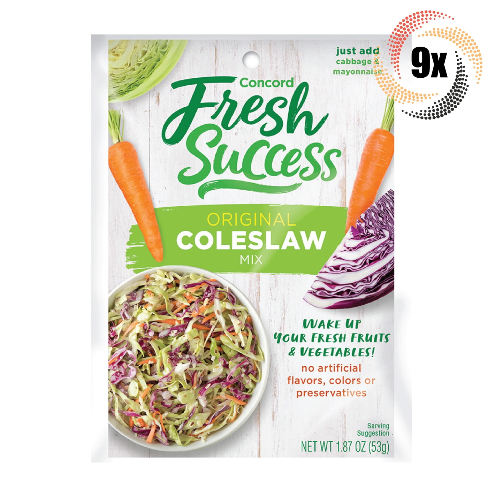 9x Packs Concord Fresh Success Original Coleslaw Seasoning Mix - 1.87oz ...