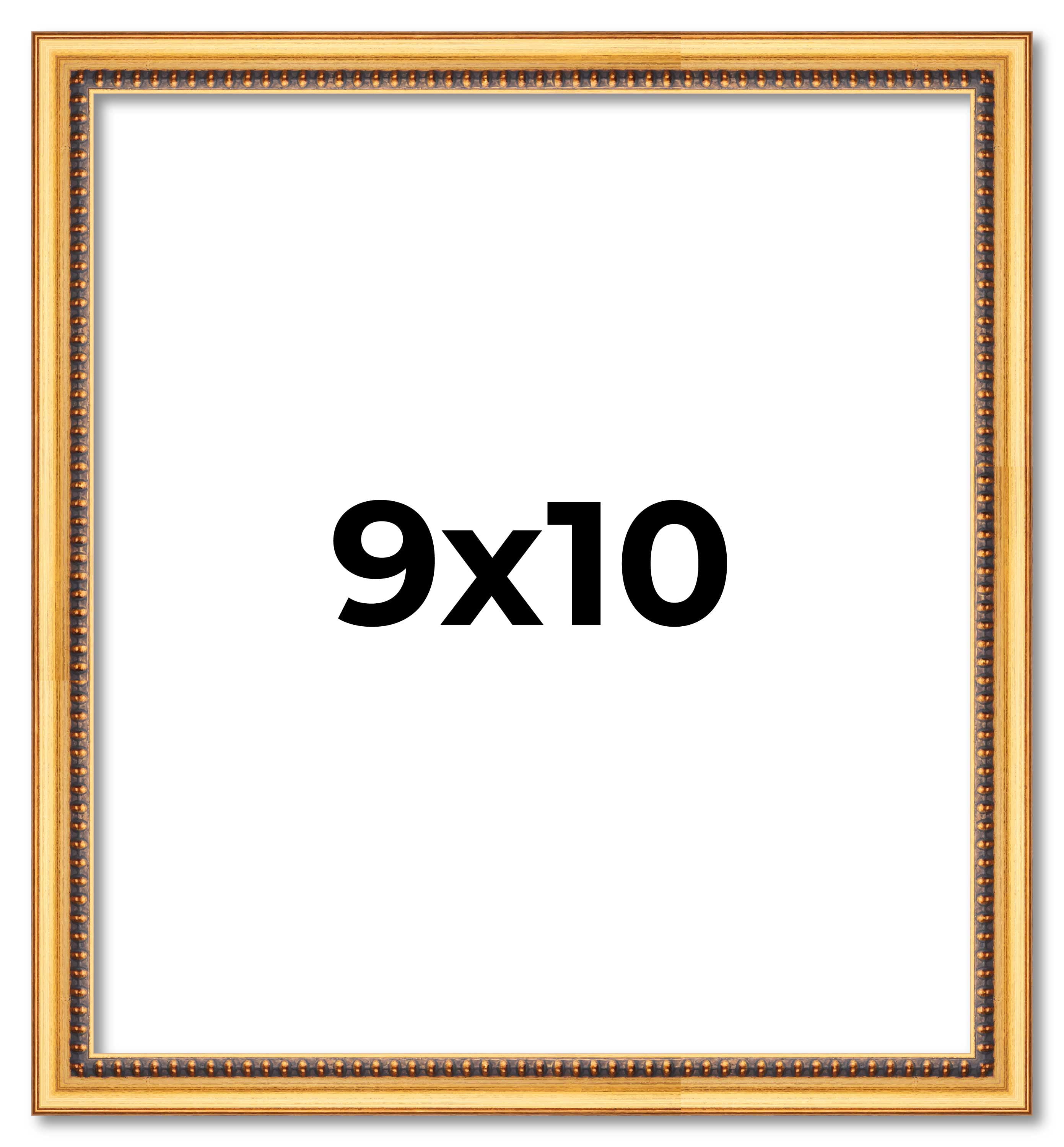 9x10 Frame Beaded Gold Solid Wood Picture Frame | 0.75 Inches Moulding ...