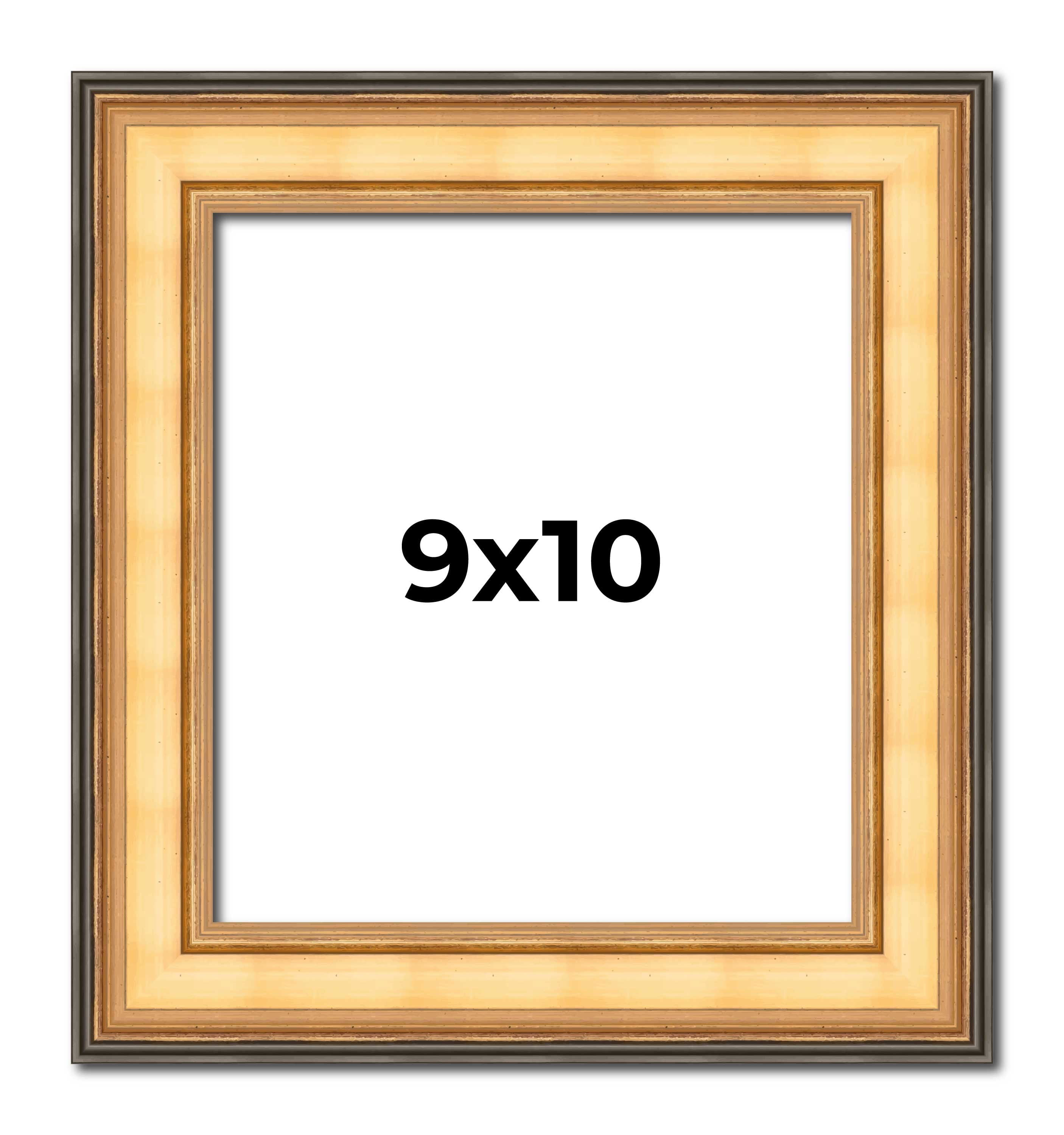 9x10 Frame Gold Plein Aire Solid Wood Picture Frame Width 2 Inches ...