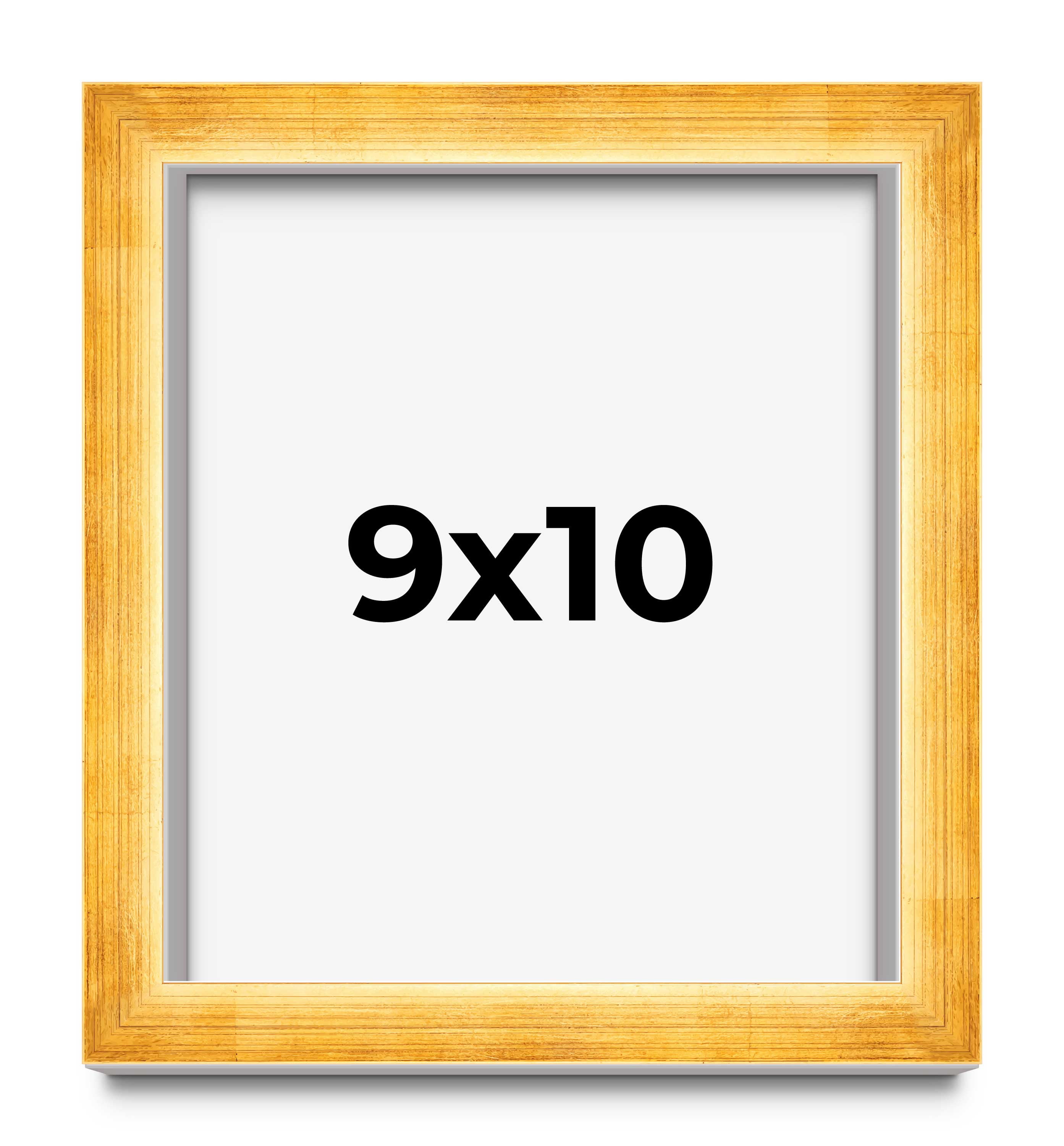 9x10 Shadow Box Frame Gold | 1.625 Inches Deep Real Wood Traditional ...