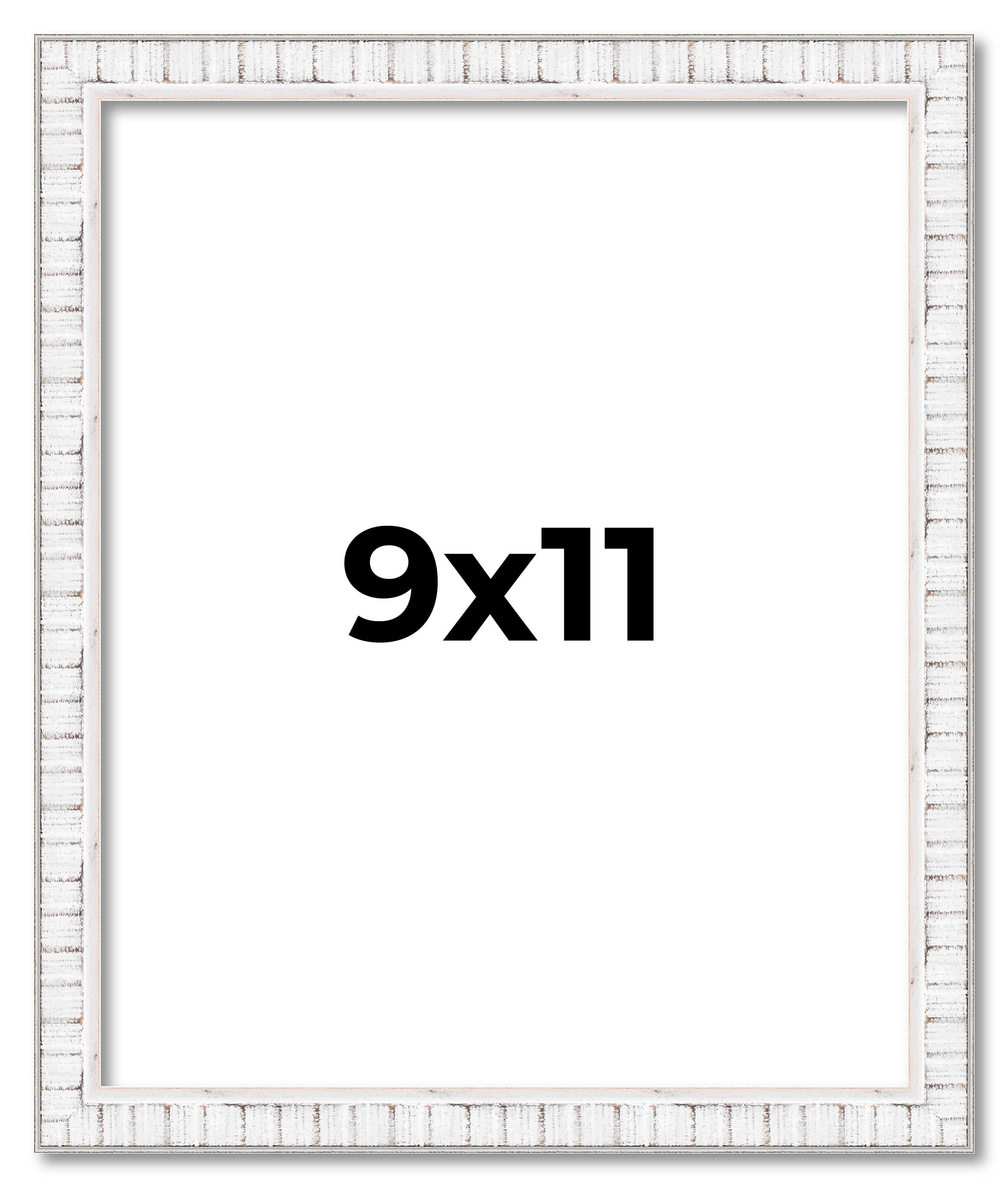 9x11 Frame White Scuffed Rustic Solid Wood Picture Frame | 0.75 Inch ...