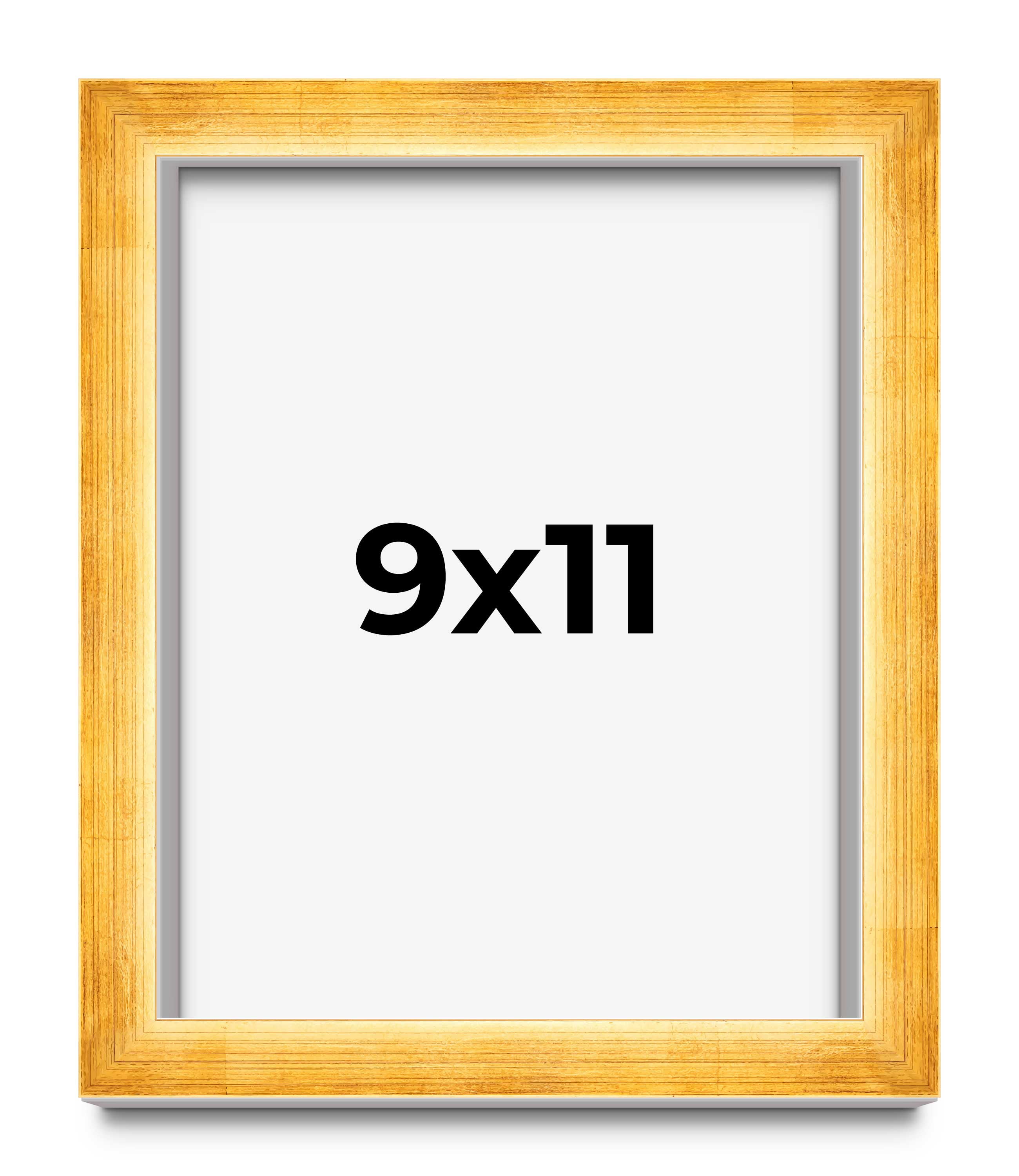 9x11 Shadow Box Frame Gold | 1.625 Inches Deep Real Wood Traditional ...