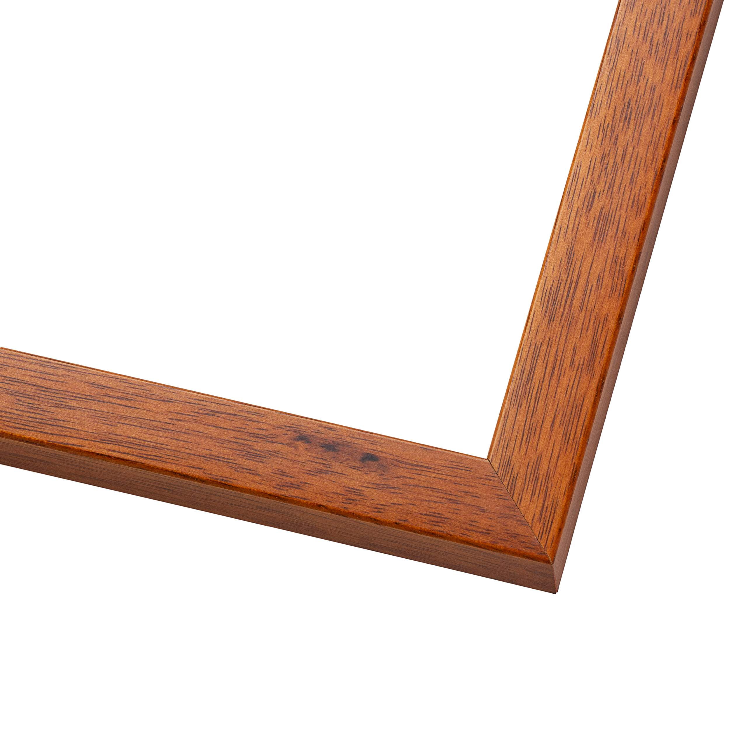 9x11 Slim Profile Brown Picture Frame - UV Acrylic, Foam Board Backing ...