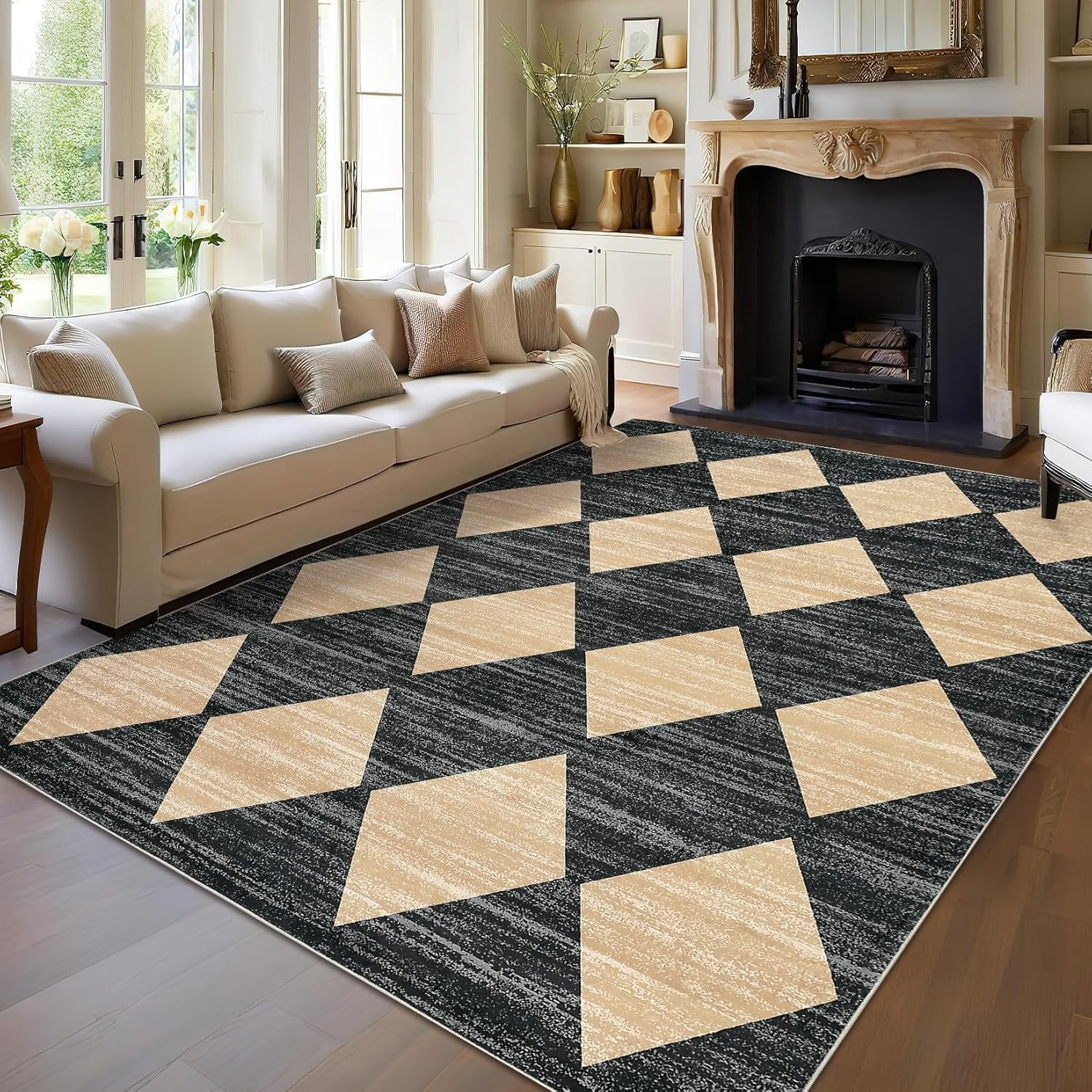 9x12 Area Rug Trellis Rugs for Living Room,Washable Modern Trellis ...
