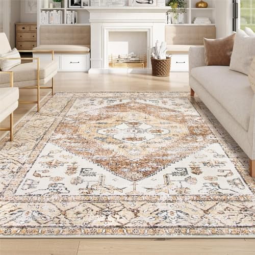 9x12 Area Rugs for Living Room - Boho Non-Slip Washable Carpet Ultra ...