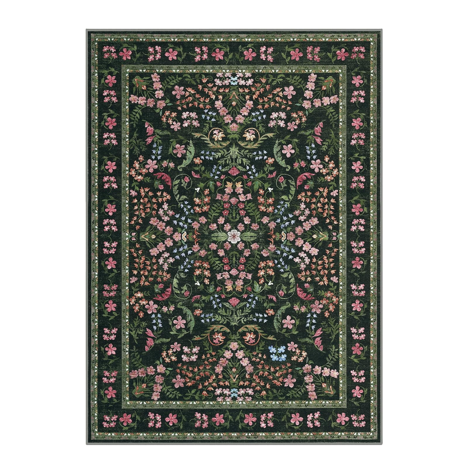 9x12 Area Rugs for Living Room: Floral Washable Rug Vintage Large Soft ...
