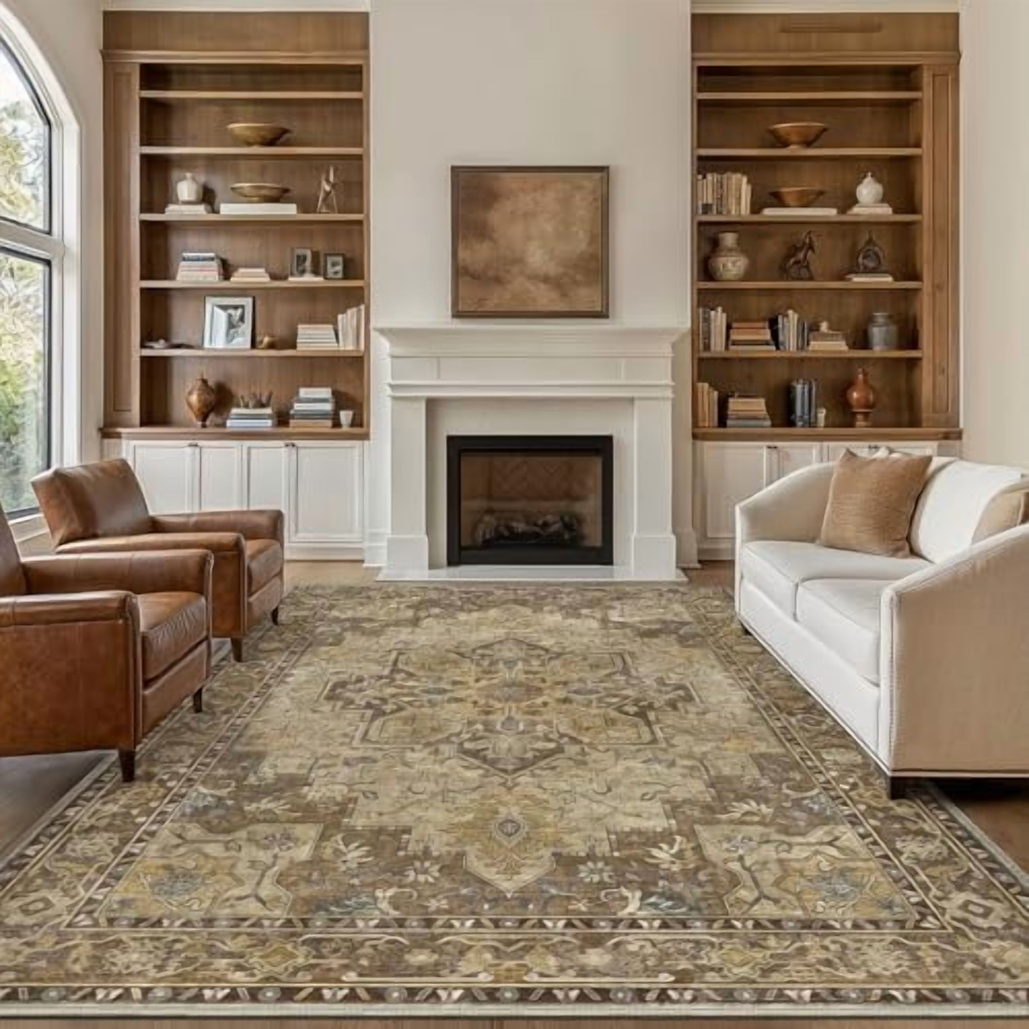9x12 Area Rugs for Living Room, Machine Washable Non Slip Vintage Rugs ...