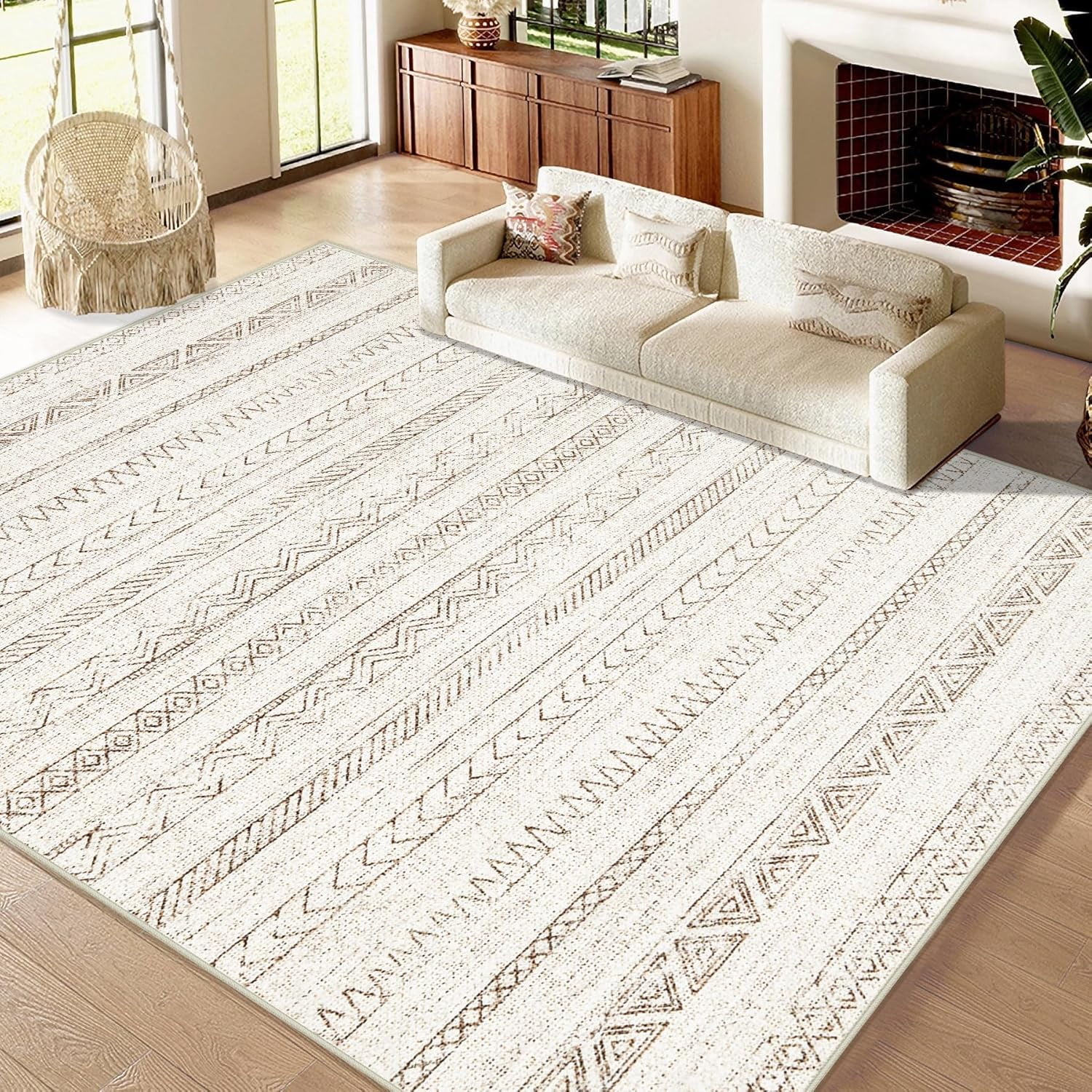 9x12 Area Rugs for Living Room, Soft Washable Boho Geometric Rug ...