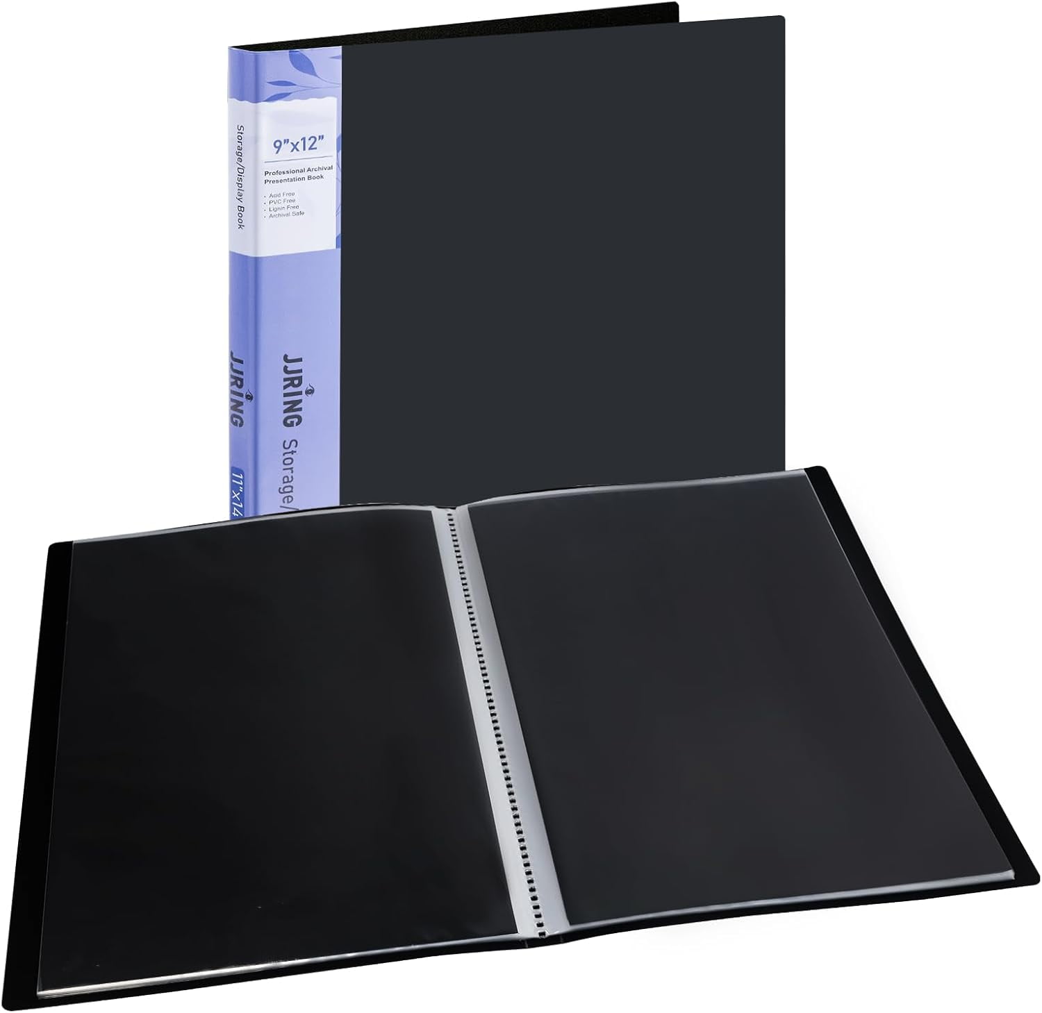 9x12 Art Portfolio Folder with Plastic Sleeves, 24-Pocket Portfolio ...