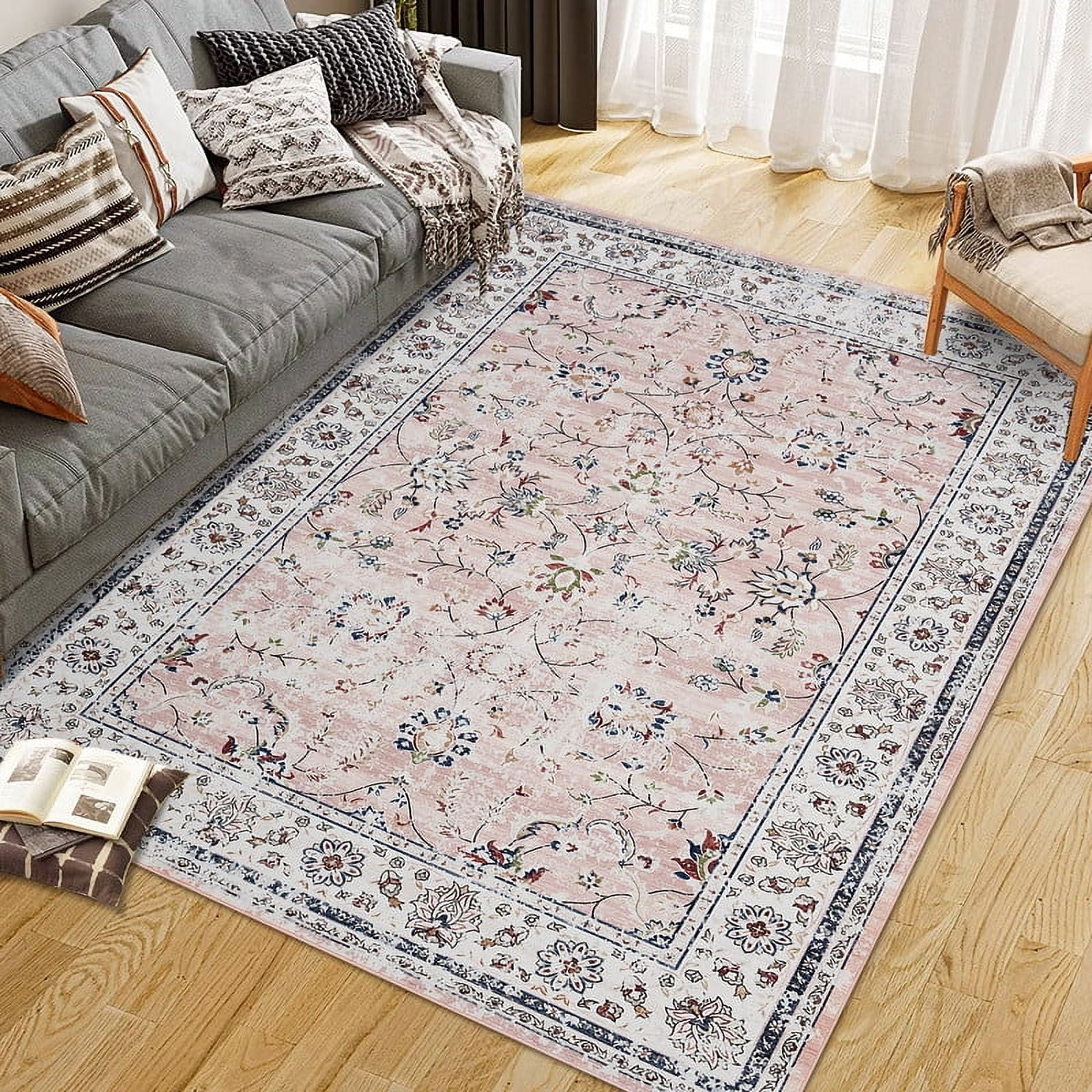 9x12 Boho Rug Soft Large Area Rug Non-Slip Non-Shedding Faux Wool ...