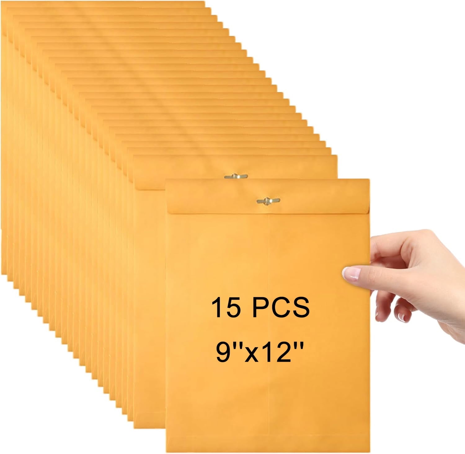 9x12 Clasp Envelopes 15 Count - 9x12 Inch Brown Kraft Envelopes with ...