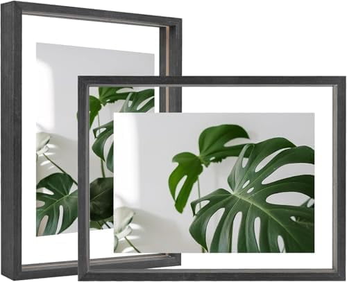 9x12 Floating Frames Set of 2, Double Plexiglass Picture Frame, Made of ...