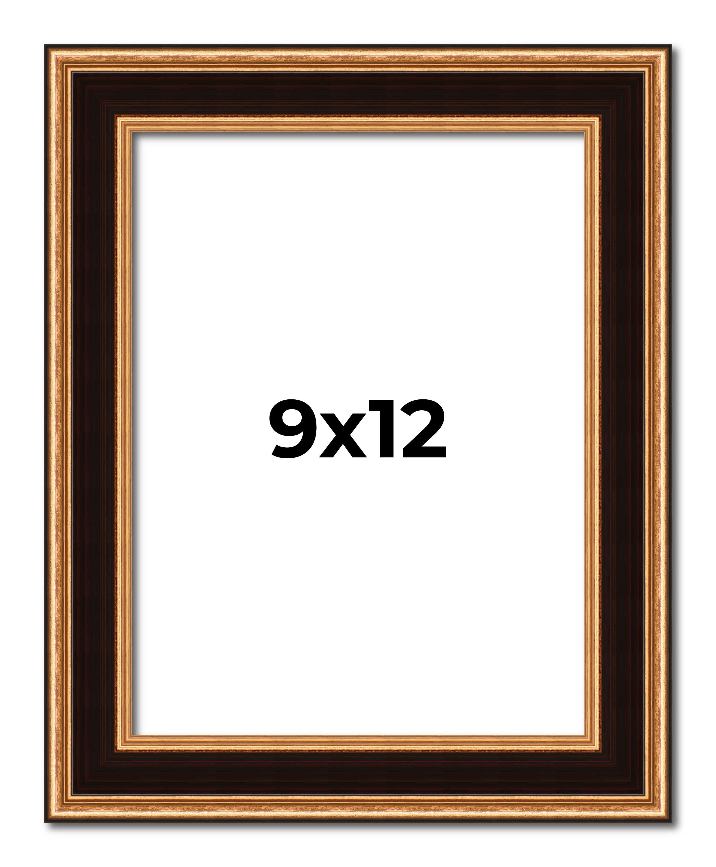 9x12 Frame Gold Brown Plein Air Vintage Solid Wood Picture Frame | 1.75 ...