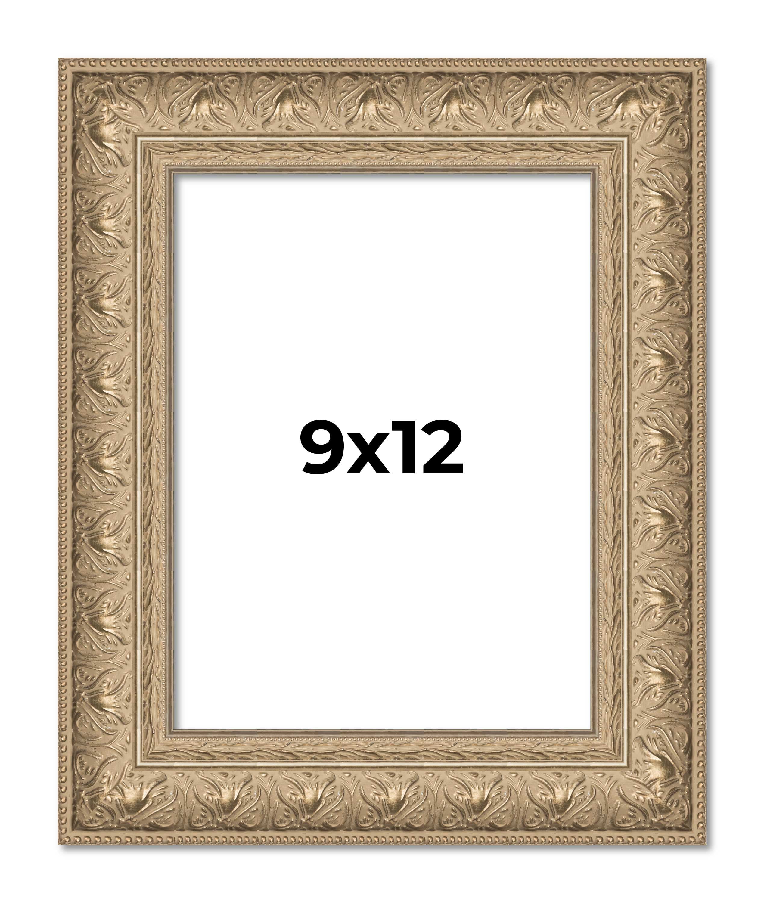 9x12 Frame Ornate Silver Beaded Solid Wood Picture Frame Width 2.5 ...
