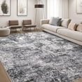 9x12 Grey Rectangular Low Pile Soft Indoor Area Rug for Living Room ...