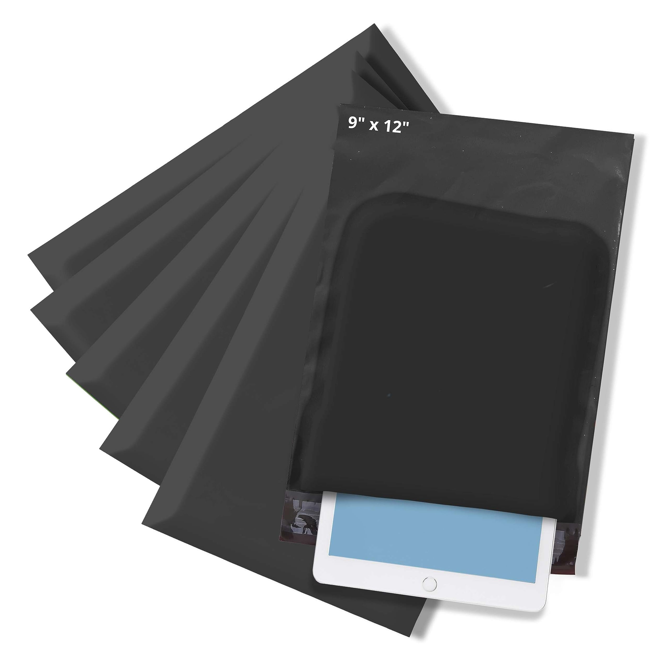9x12 Inch Self Sealing Black Poly Mailers 1000 Pack Tamper Proof ...