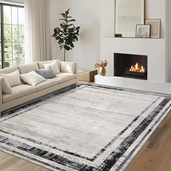 9x12 Modern Runner Rug,Non-Slip Washable Gray Area Rugs for Hallways ...