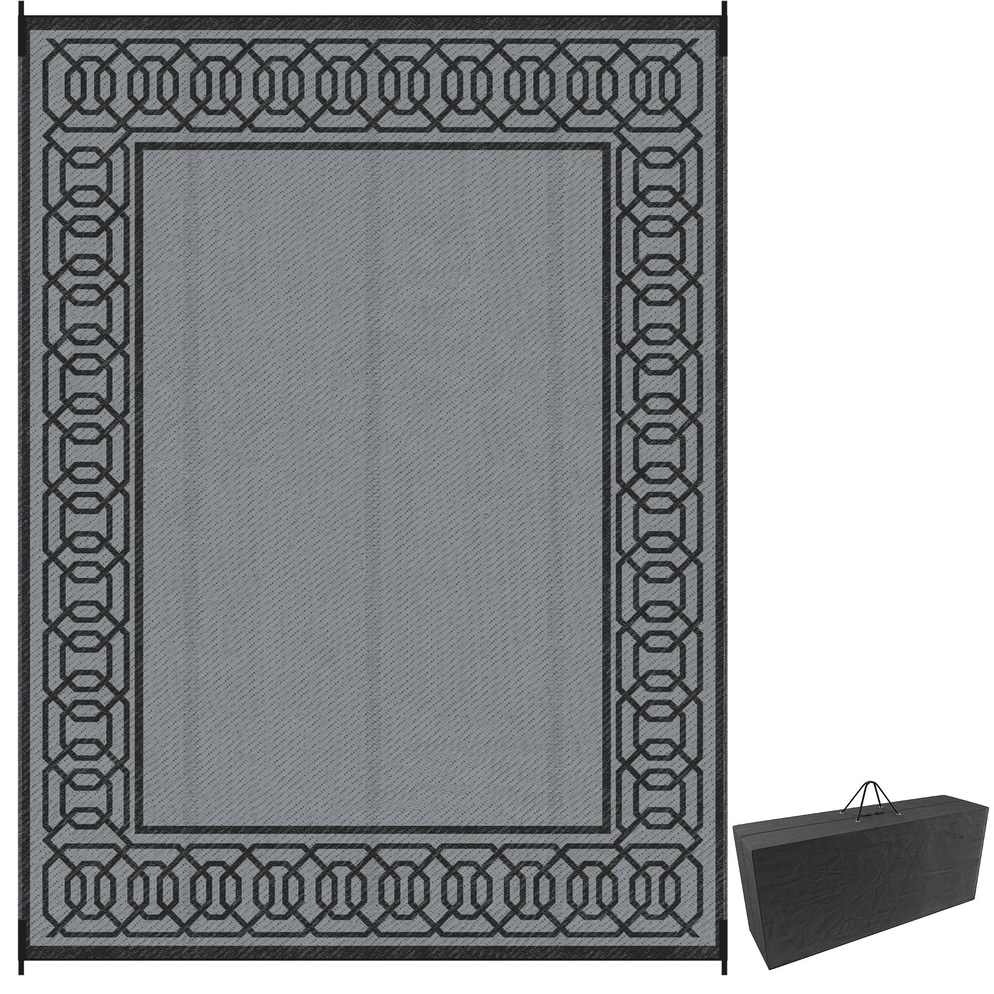 9x12 Outdoor RV Mat, Waterproof Camping Rug with Carry Bag - Durable ...