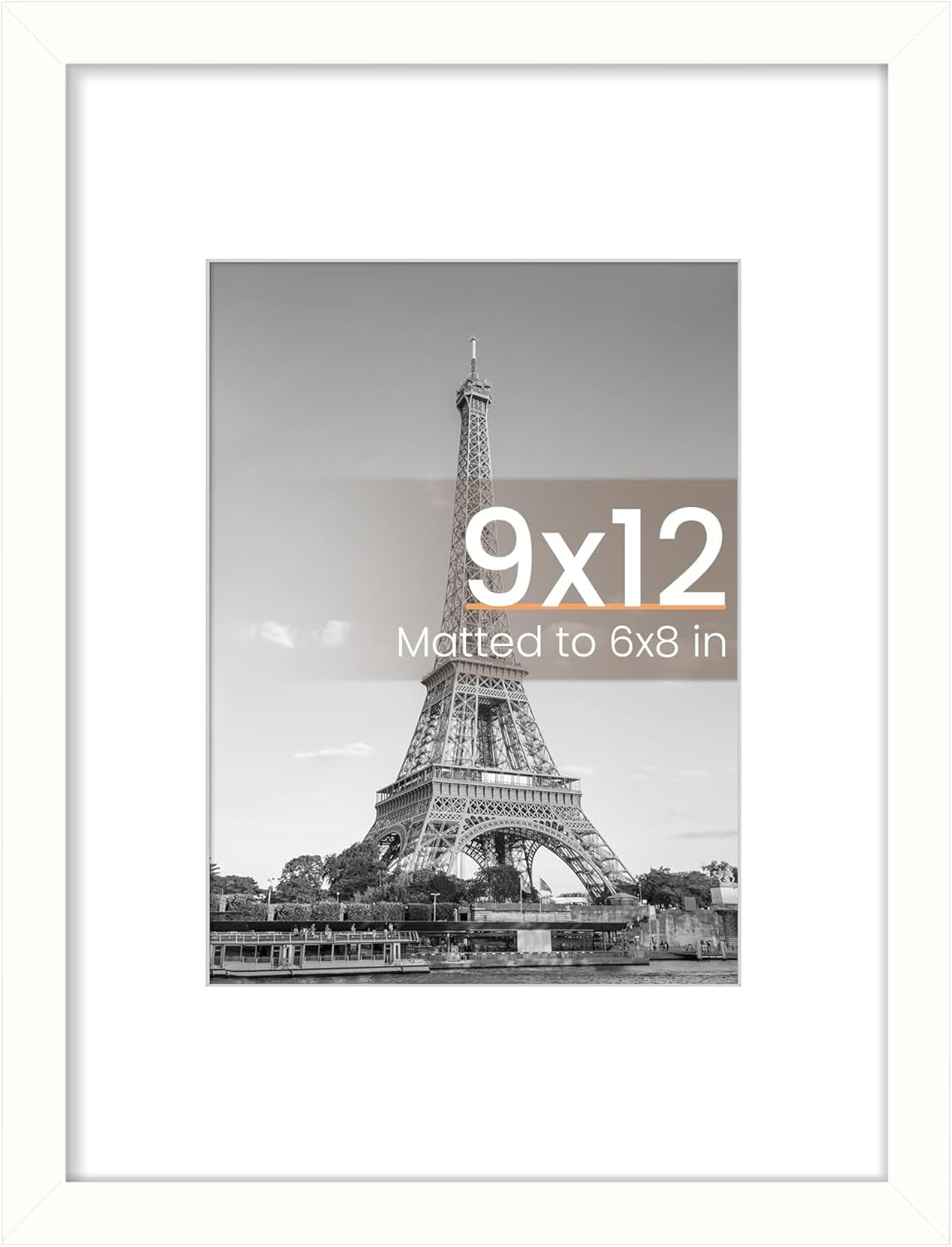 9x12 Picture Frame, Display Pictures 6x8 with Mat or 9x12 Without, Wall ...