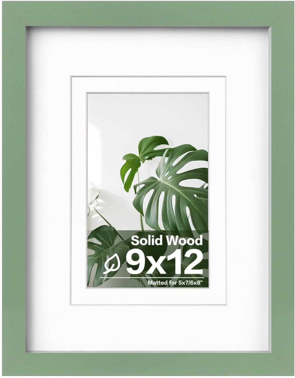 9x12 Picture Frame Made of Solid Wood Covered by Plexiglass, Wood Frame ...