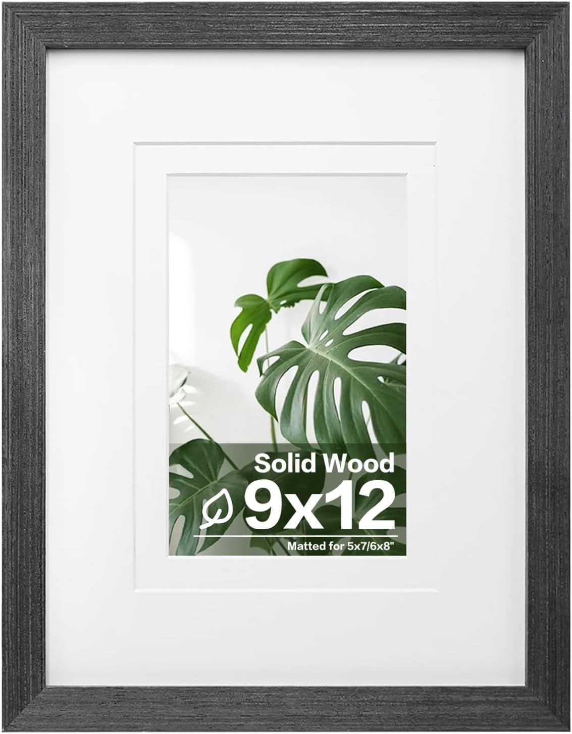 9x12 Picture Frame Made of Solid Wood with Plexiglass, Display Pictures ...