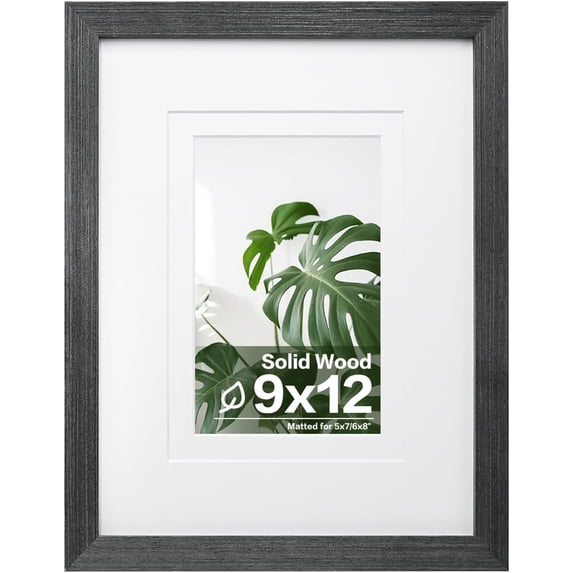 9x12 Picture Frame Made of Solid Wood with Plexiglass, Display Pictures ...