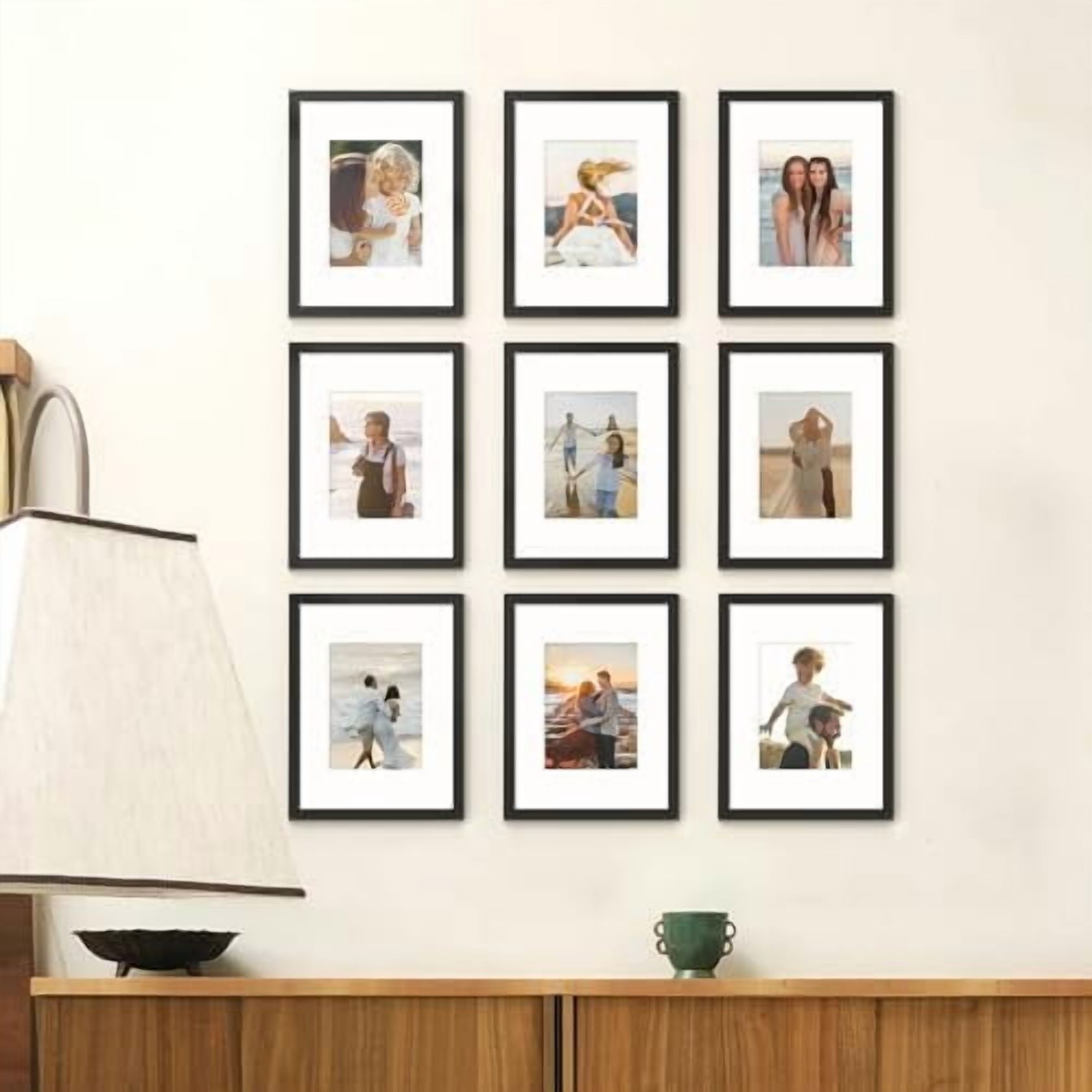9x12 Picture Frame Sef of 10, Display Pictures 6x8 with Mat or 9 x 12 ...