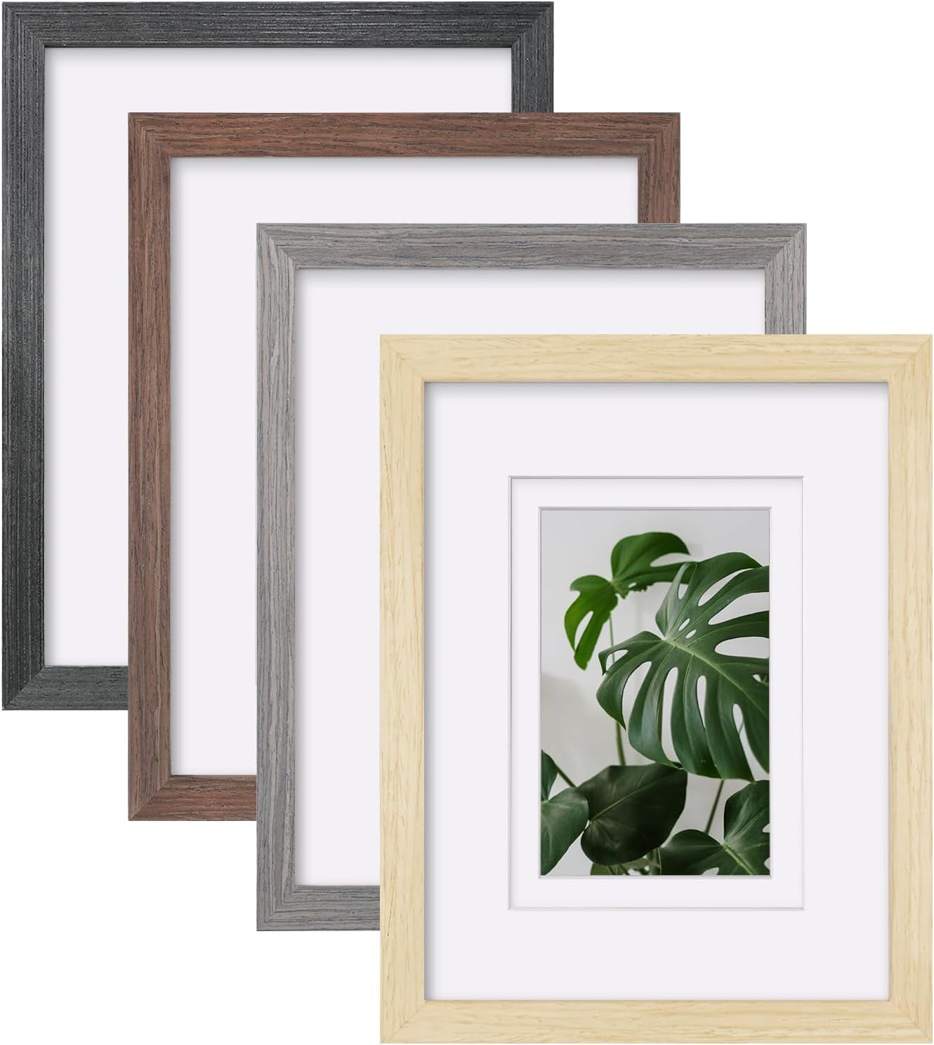9x12 Picture Frame Set of 4, Made of Solid Wood Multicolor Photo Frames ...