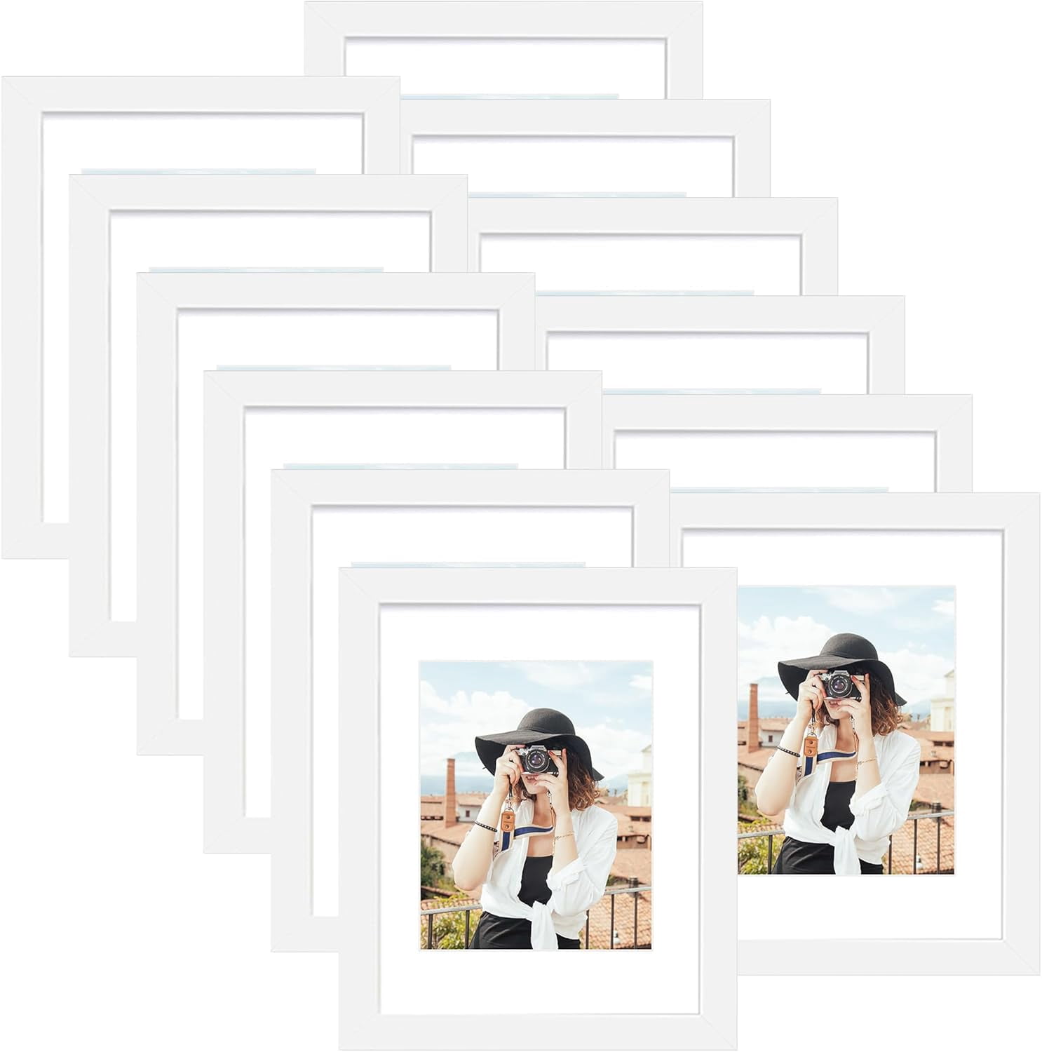 9x12 Picture Frame Set of 12, Display 6x8 with Mat or 9x12 without Mat ...