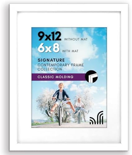 9x12 Picture Frame with Shatter-Resistant Glass - Use as 6x8 Frame with ...