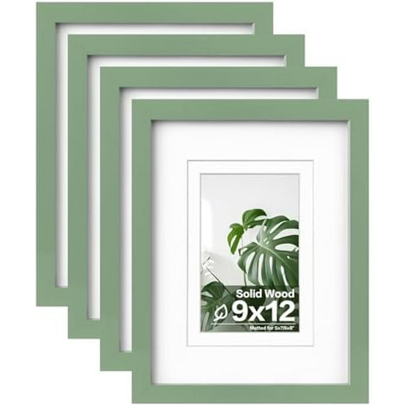 9x12 Picture Frames 4PCS Covered by Plexiglass, Wood Frames for ...