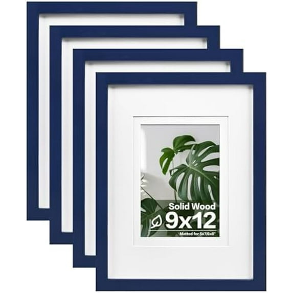 9x12 Picture Frames 4PCS Covered by Plexiglass, Wood Frames for ...