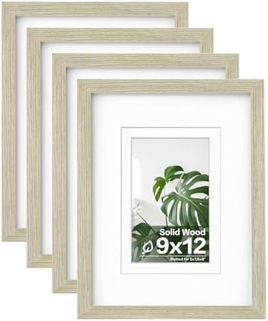 9x12 Picture Frames Set of 4, Made of Solid Wood Covered by Plexiglass ...