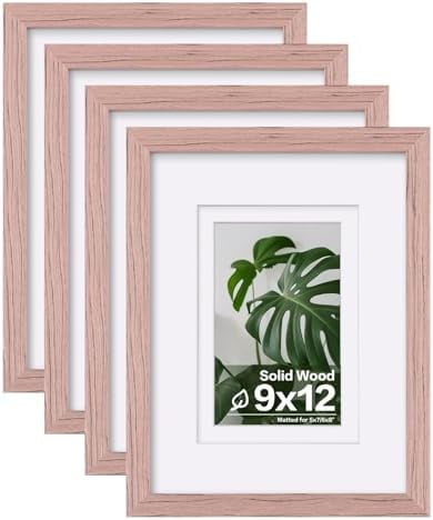 9x12 Picture Frames Set of 4, Made of Solid Wood Covered by Plexiglass ...