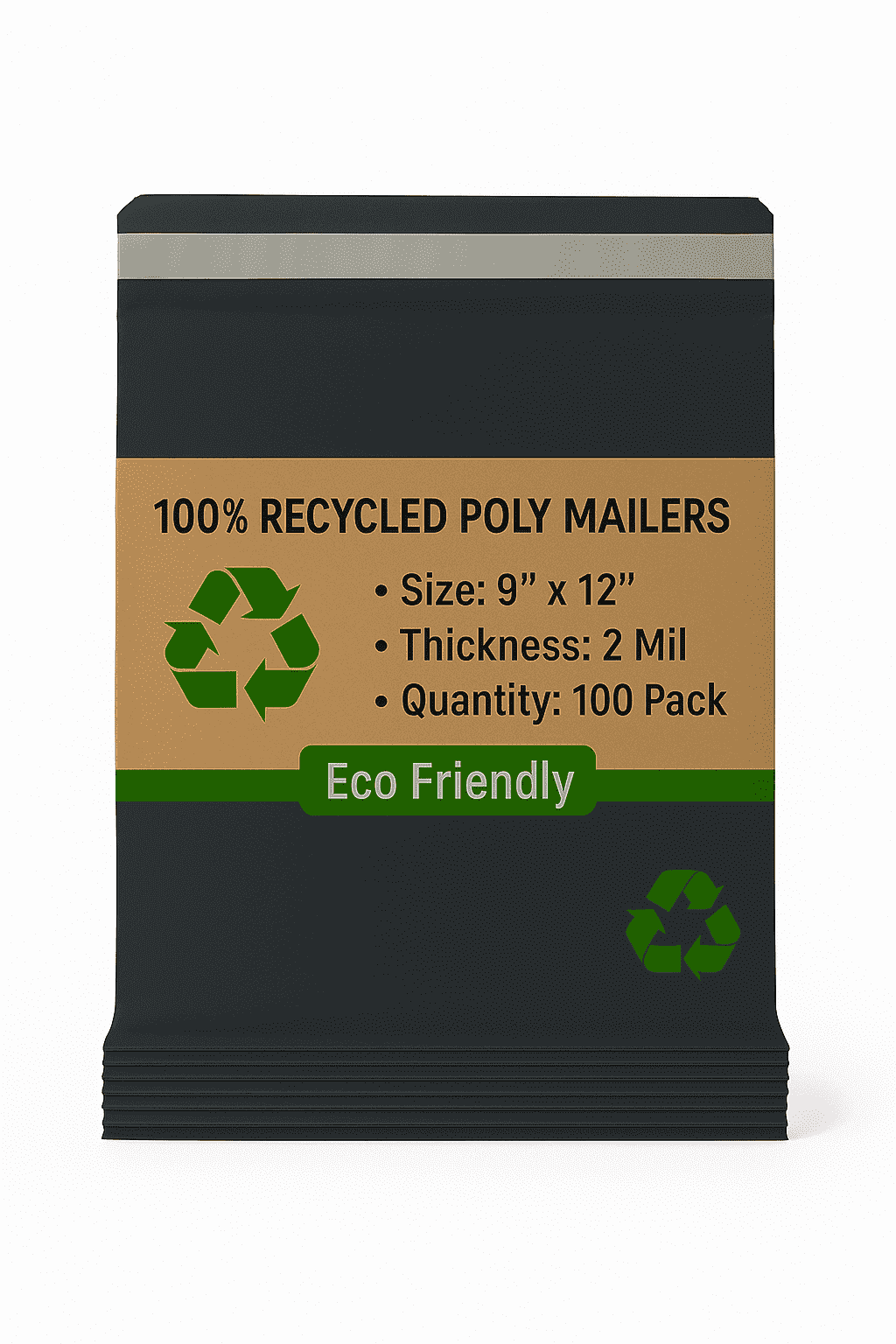 9x12" Recycled Grey Poly Mailers – 2 Mil Thick – 100% Eco Friendly ...