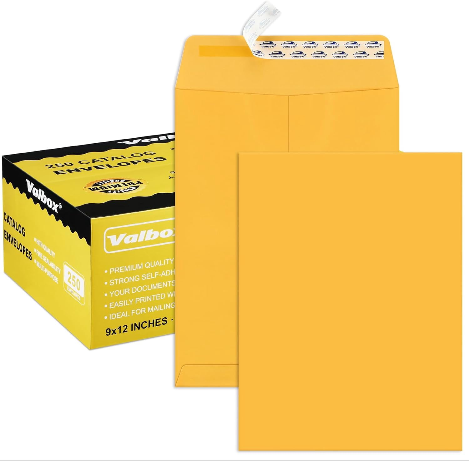 9x12 Self Seal Security Catalog Envelopes 250 Packs Brown Kraft ...