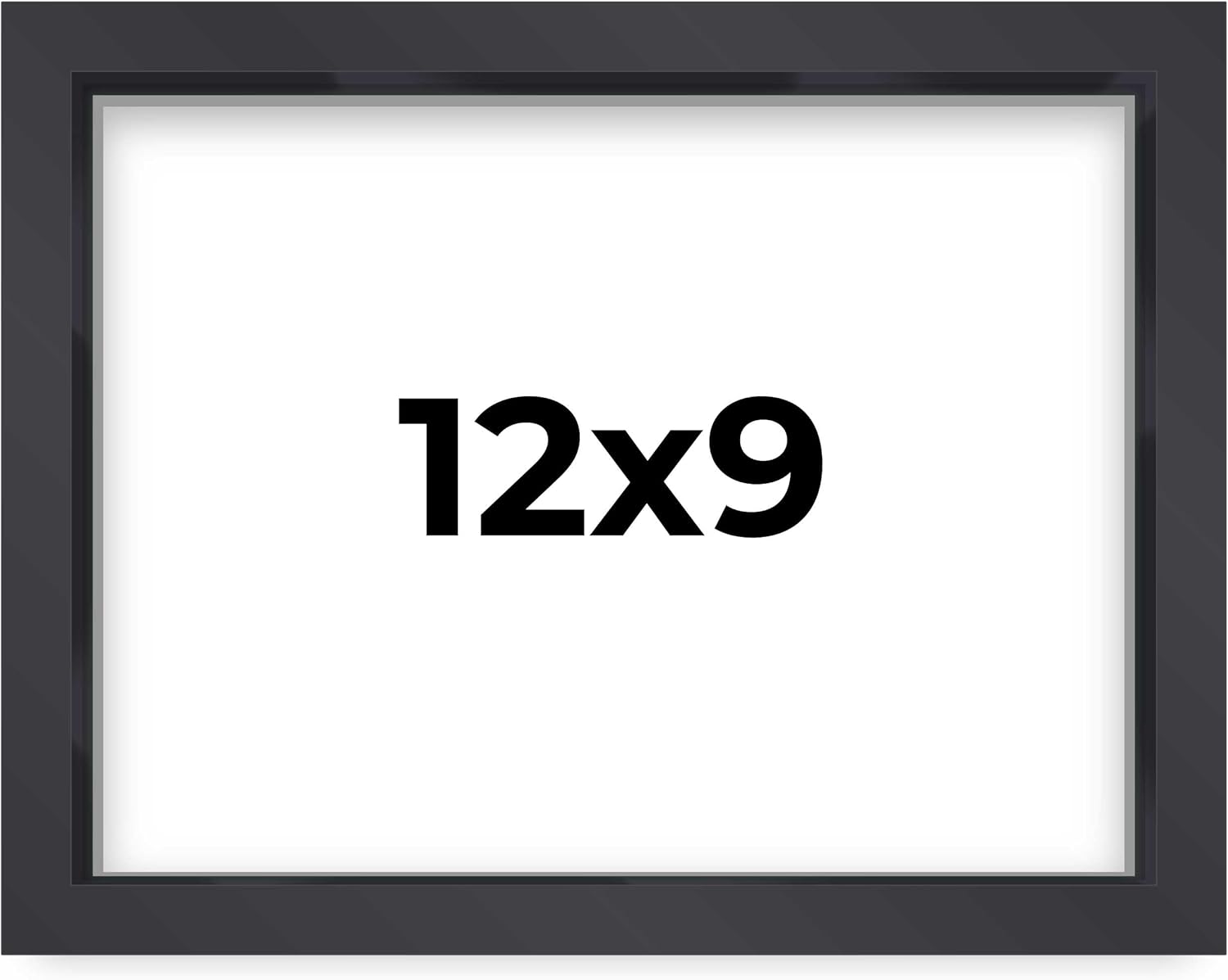 9x12 Shadow Box Frame Contemporary Black Finish | 3/4" Depth of Usable ...