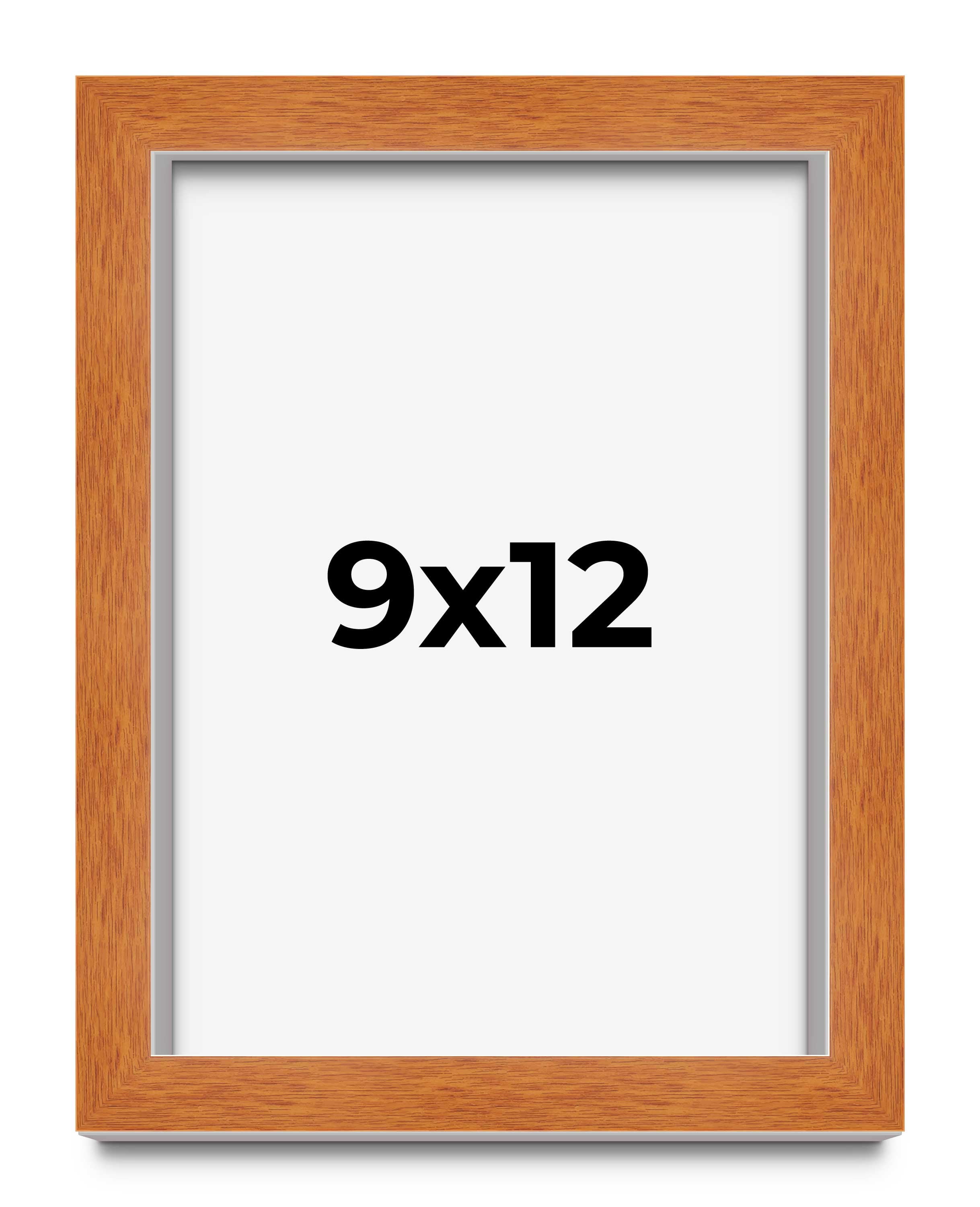 9x12 Shadow Box Frame Light Brown Real Wood with a White Acid-Free ...