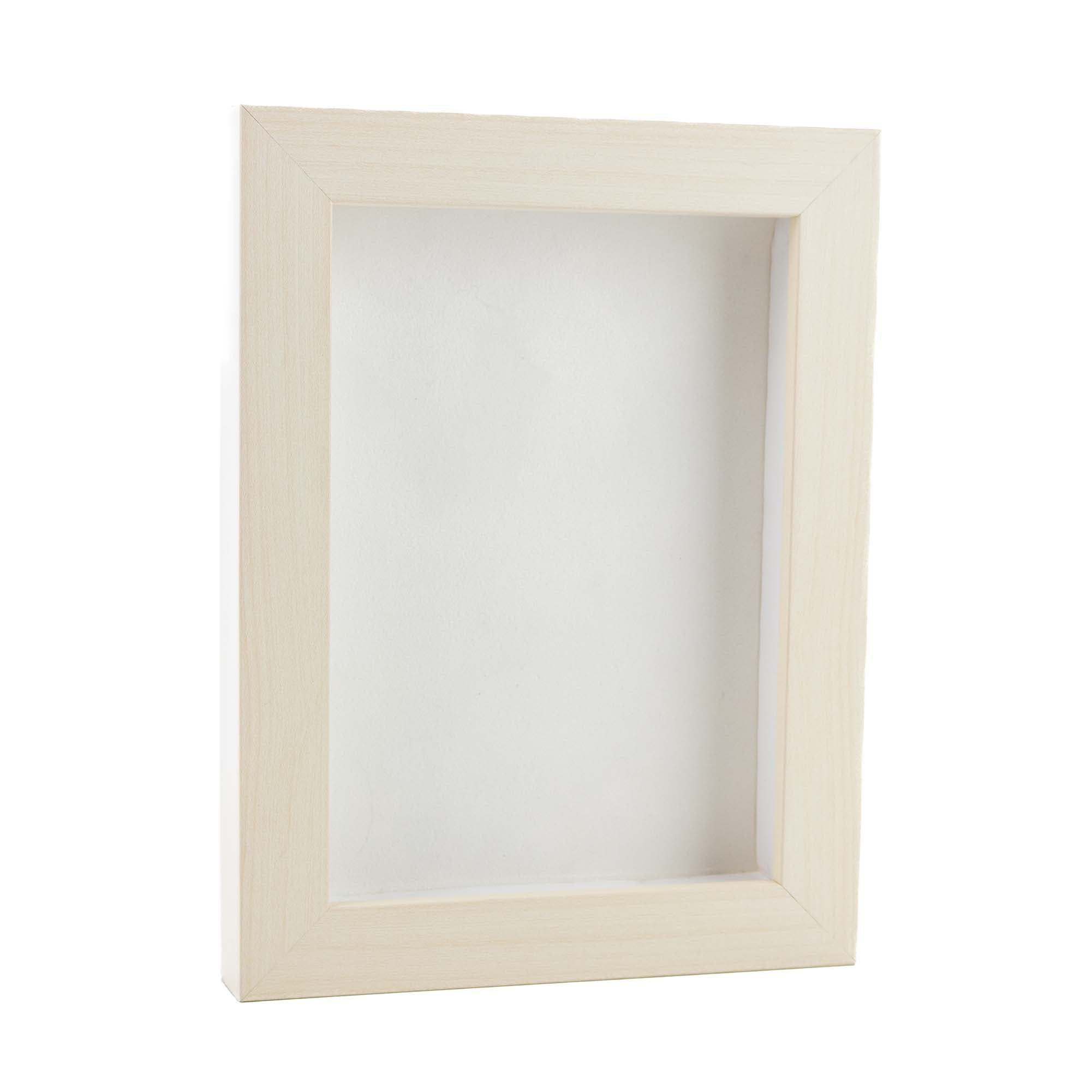 9x12 Shadow Box Frame White Washed Wood | With a 3/4" Usable Display ...