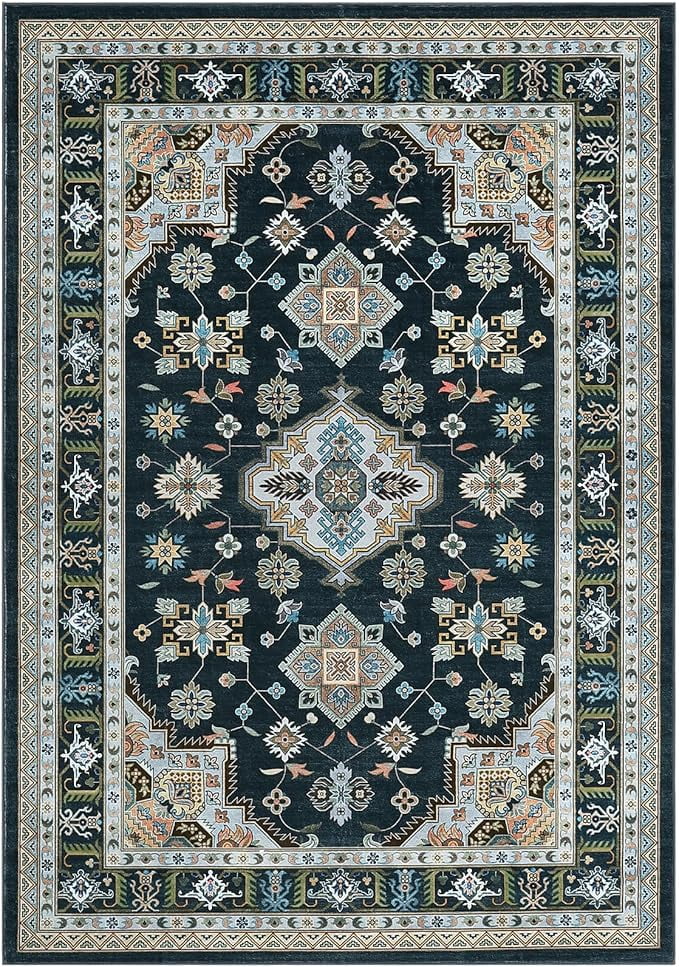 9x12 Washable Area Rug - Vintage Non-Slip Soft Rug for Living Room ...
