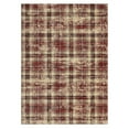 9x12 Washable Red Plaid Area Rug - Non-Slip Low Pile Soft Indoor Carpet ...