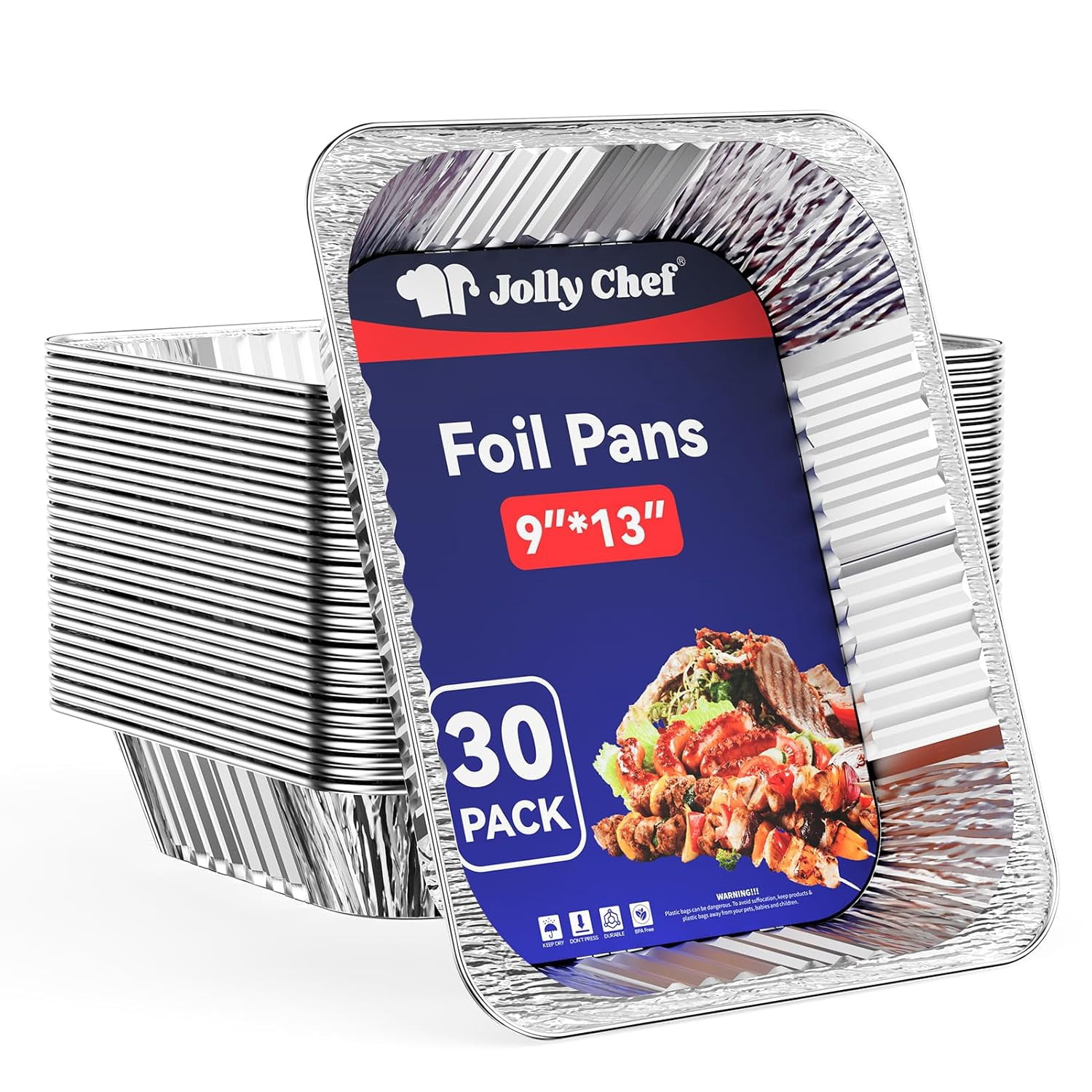 9x13 Aluminum Foil Pans (30 Pack) - Disposable Half Size Deep Steam ...